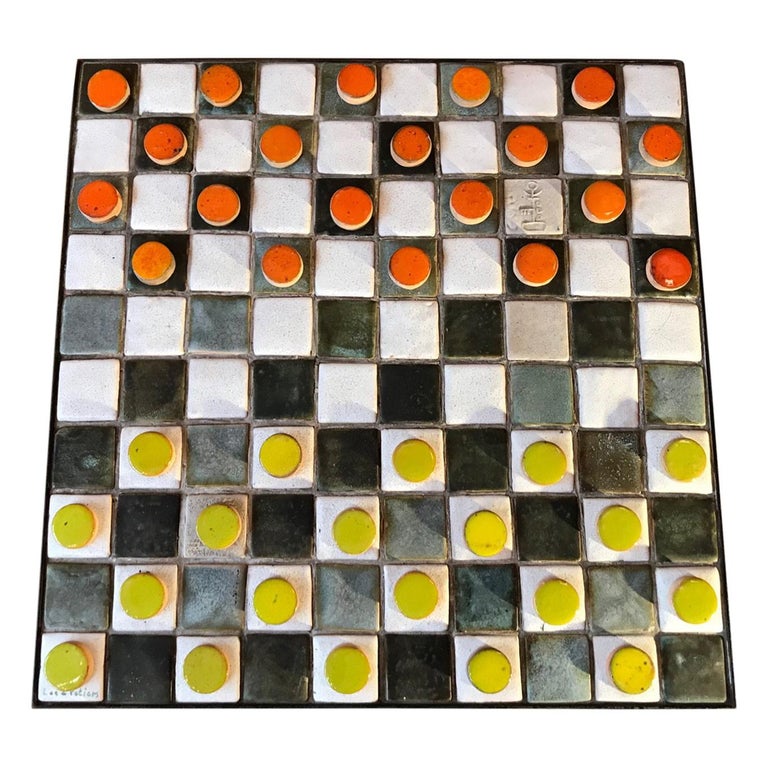 Checkers Board or Coffee Table by Les 2 Potiers at 1stDibs