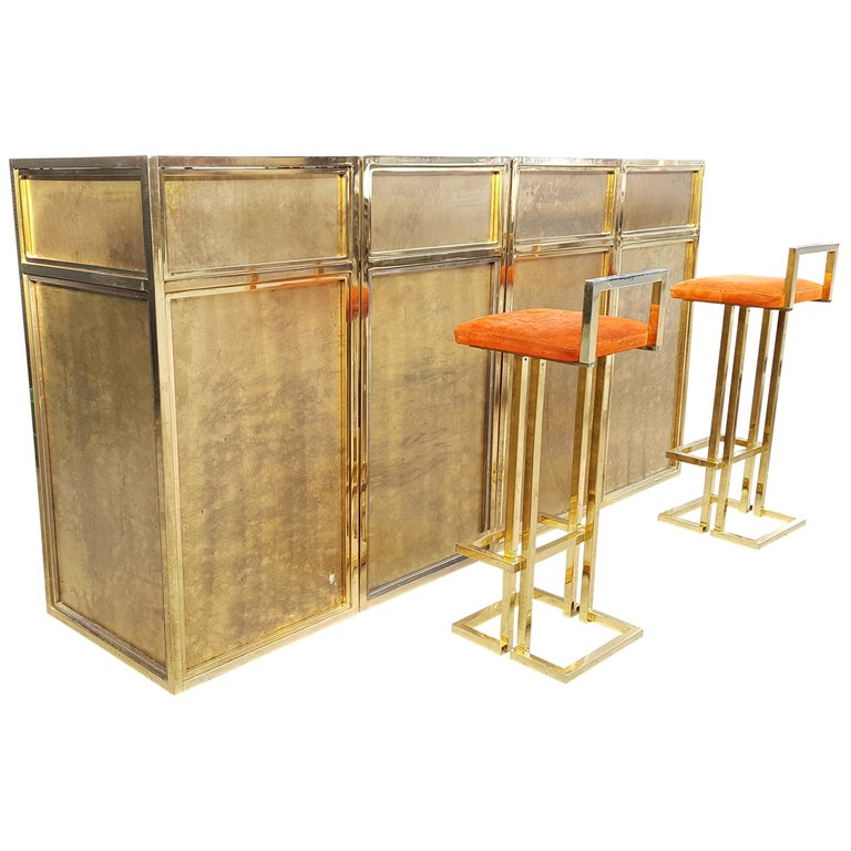 Brass Modular Bar with Barstools For Sale at 1stDibs | modular bar ...