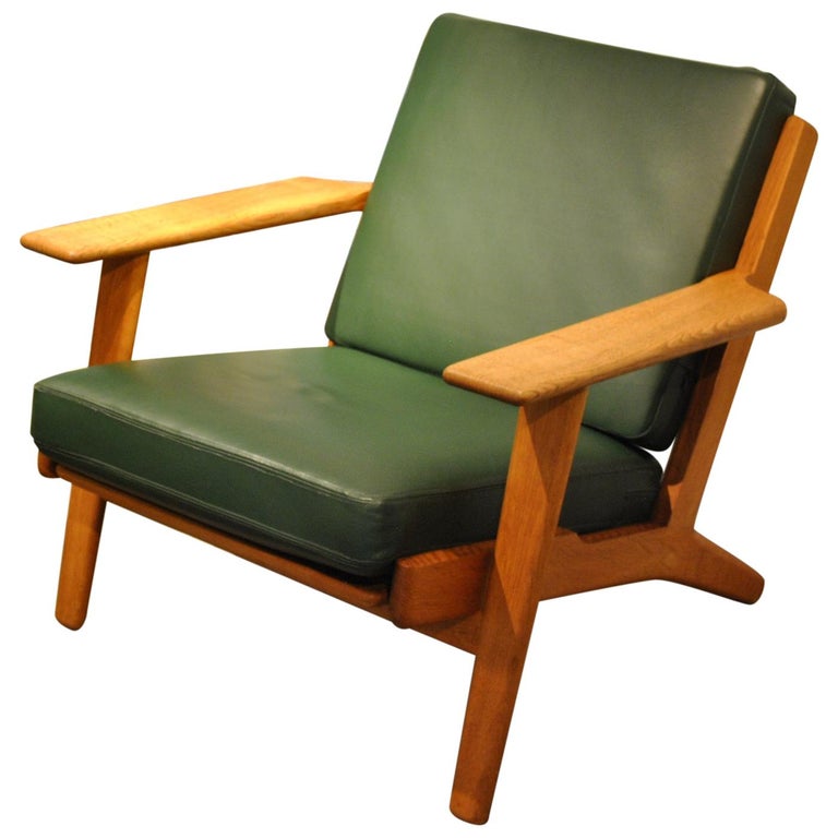 Hans Wegner GE290 Lounge Chair, Original, 1950s at 1stDibs
