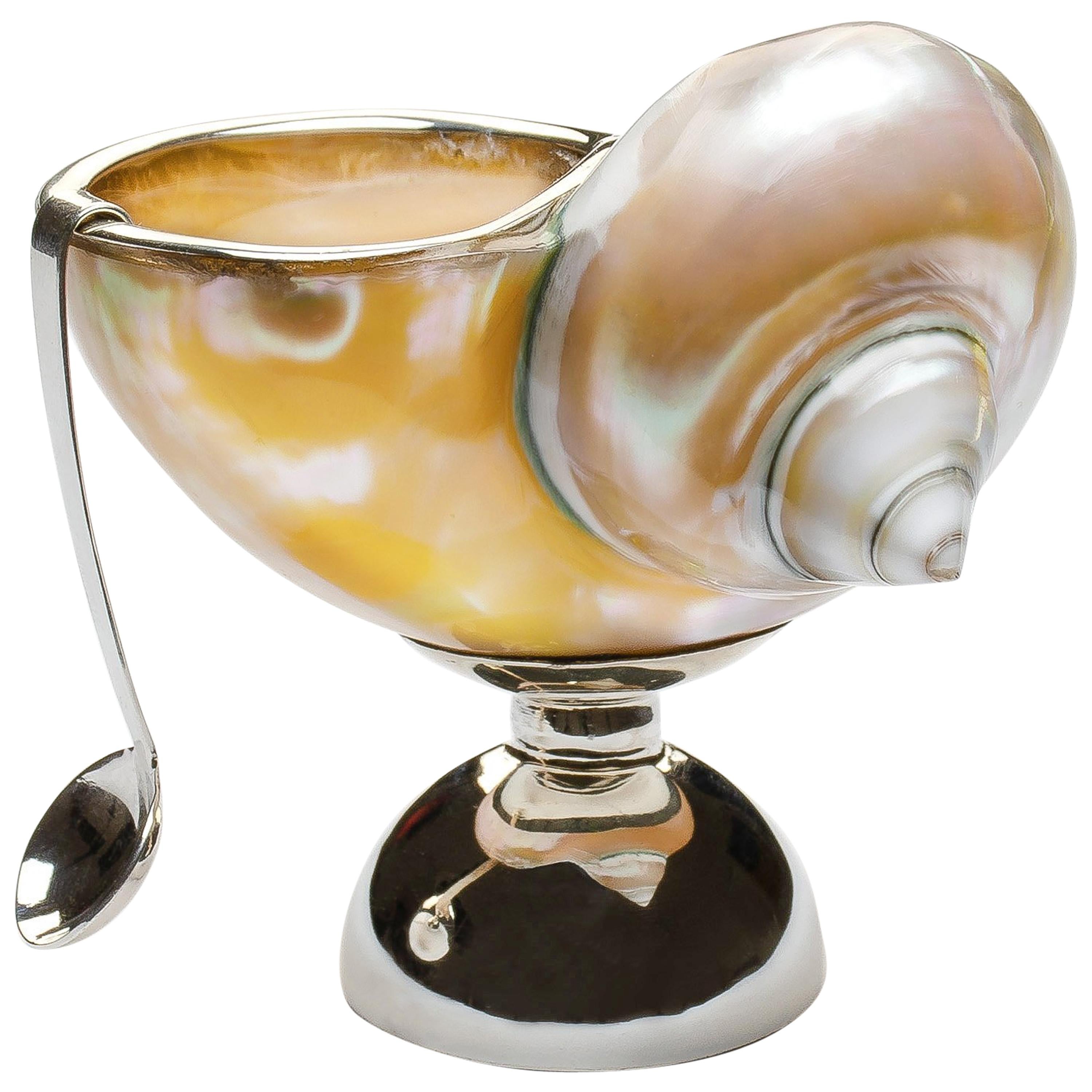 Sterling Silver Salt or Spice Cellar in an Original Shell For Sale at ...