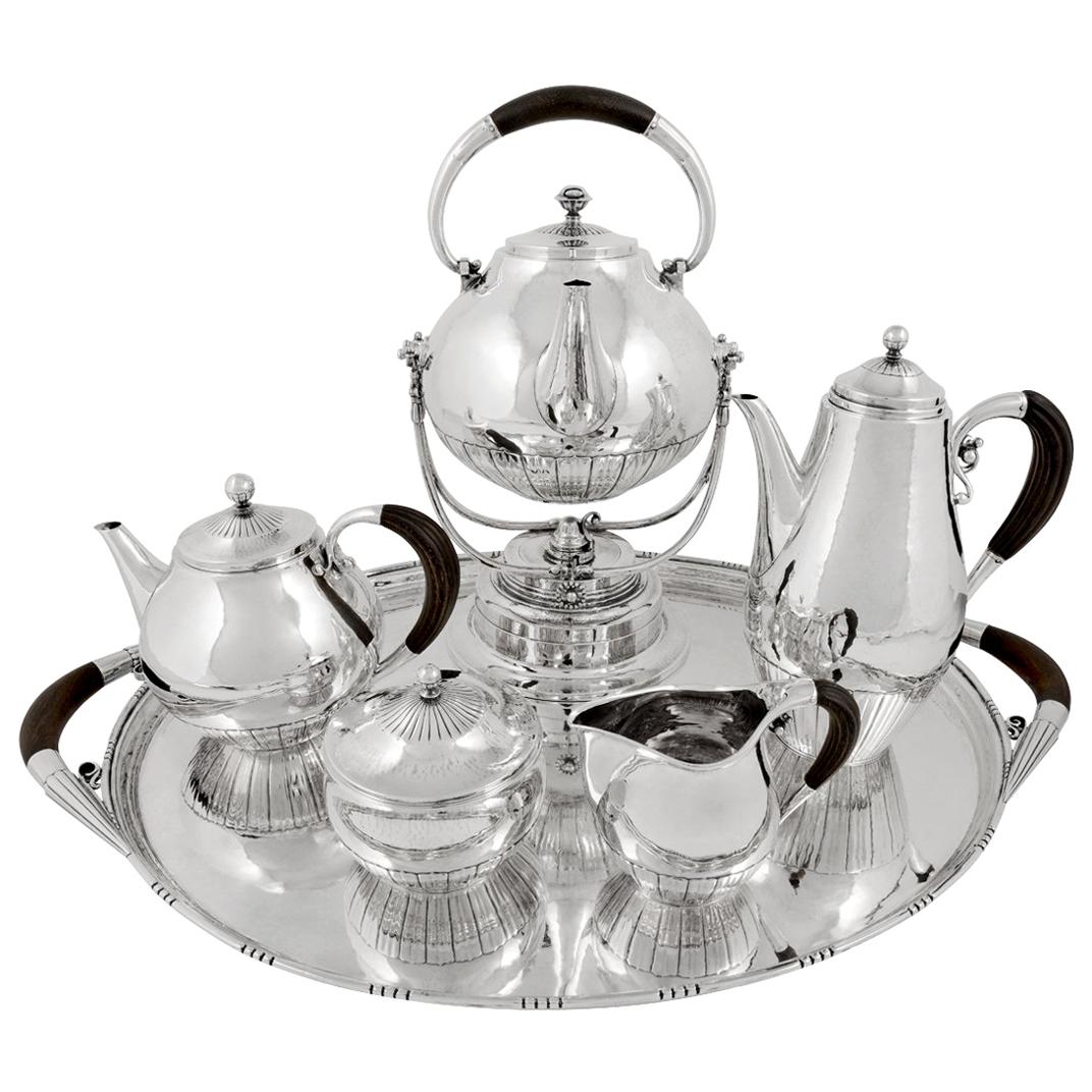 Exceptional Vintage Georg Jensen "Cosmos" Tea Service 45 and Tray 251C ...