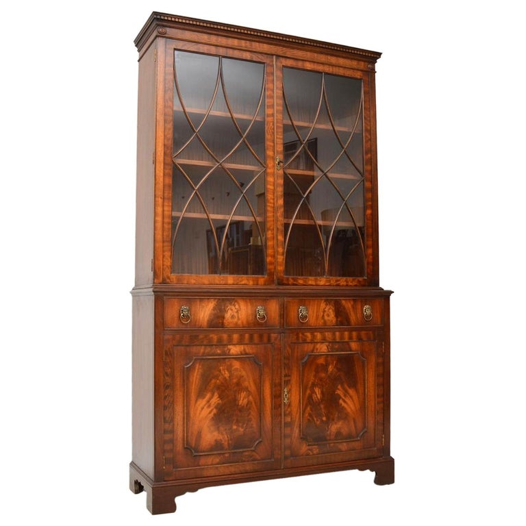 Antique Georgian Style Mahogany Bookcase at 1stDibs