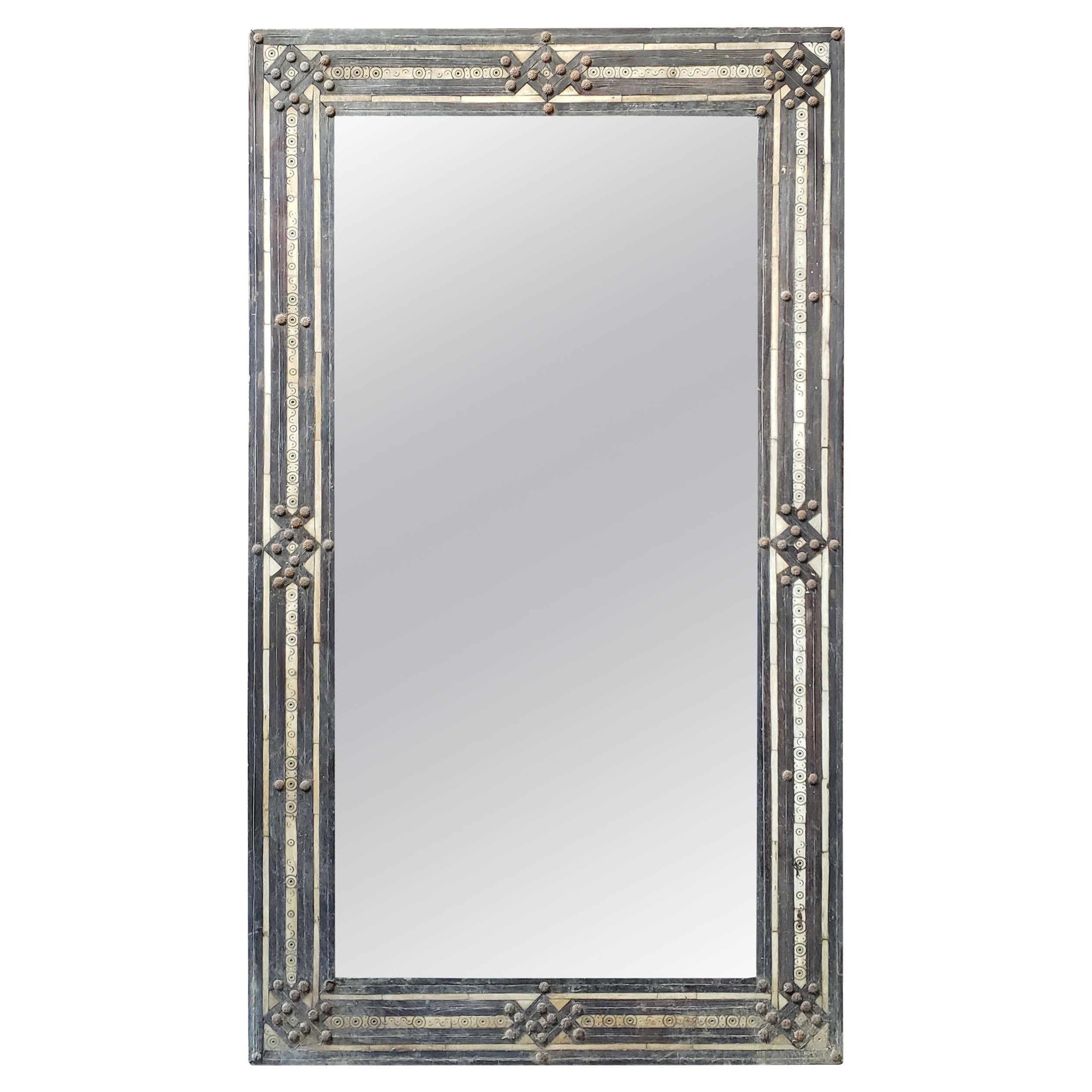 Old Moroccan Rectangular Camel Bone Mirror, MD32 at 1stDibs