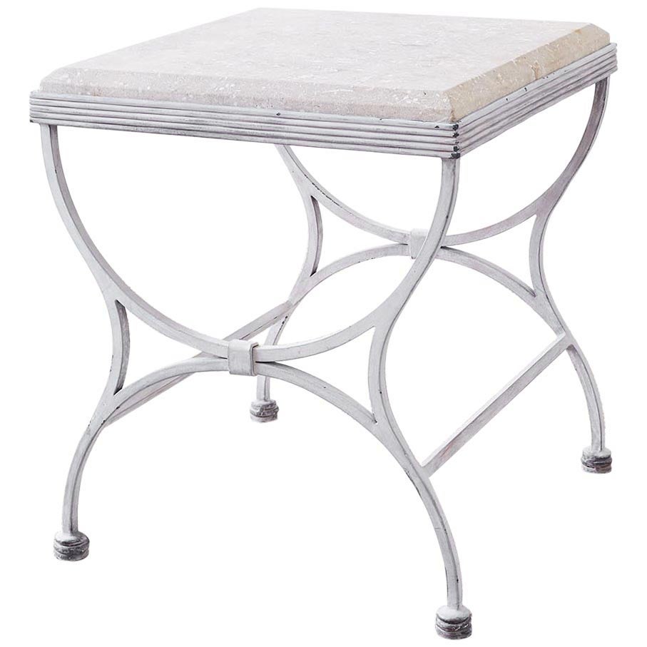 Art Deco Garden Patio Table with Crossed Arrow Legs For Sale at 1stDibs