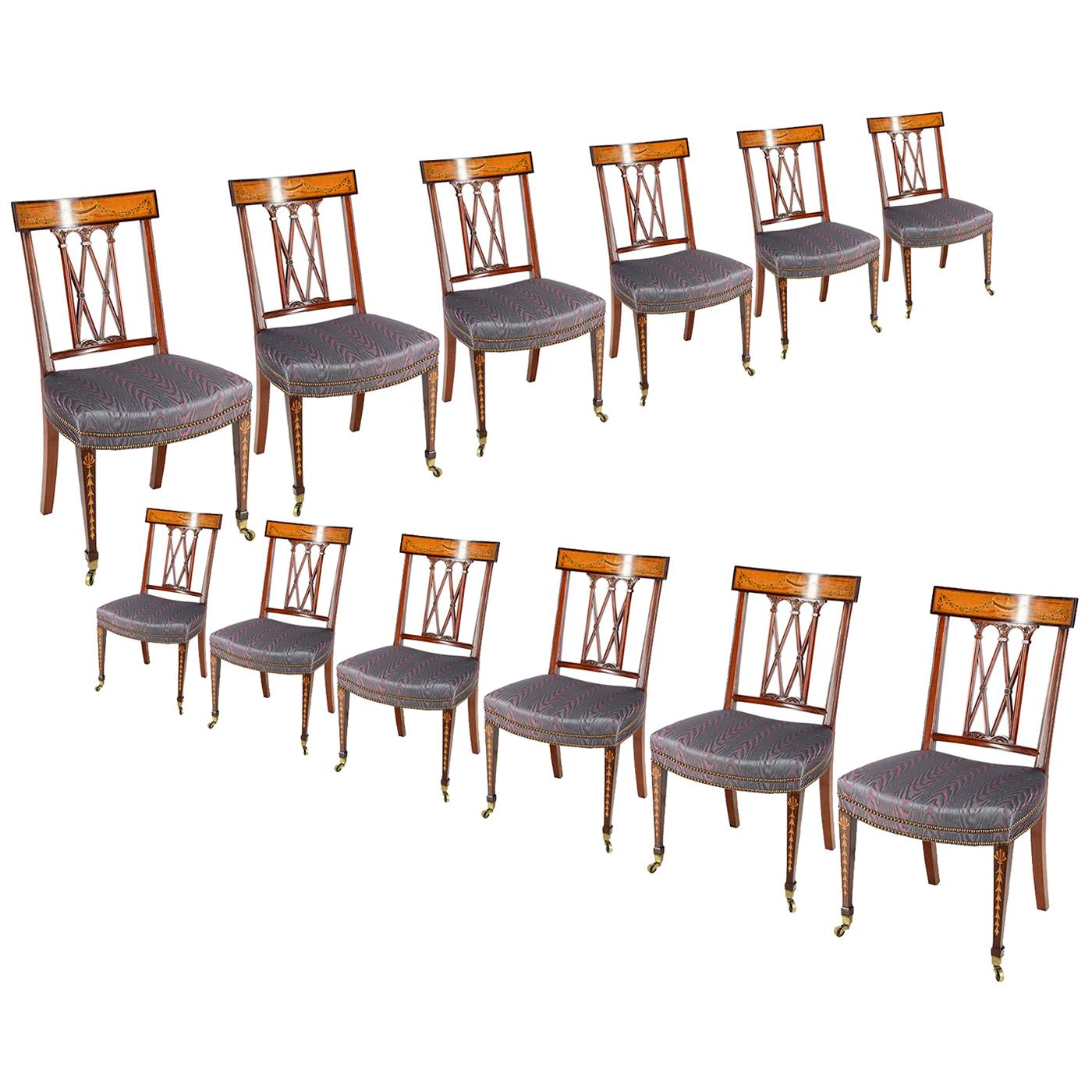 12 Sheraton Revival Dining Chairs, 19th Century at 1stDibs | sheraton ...