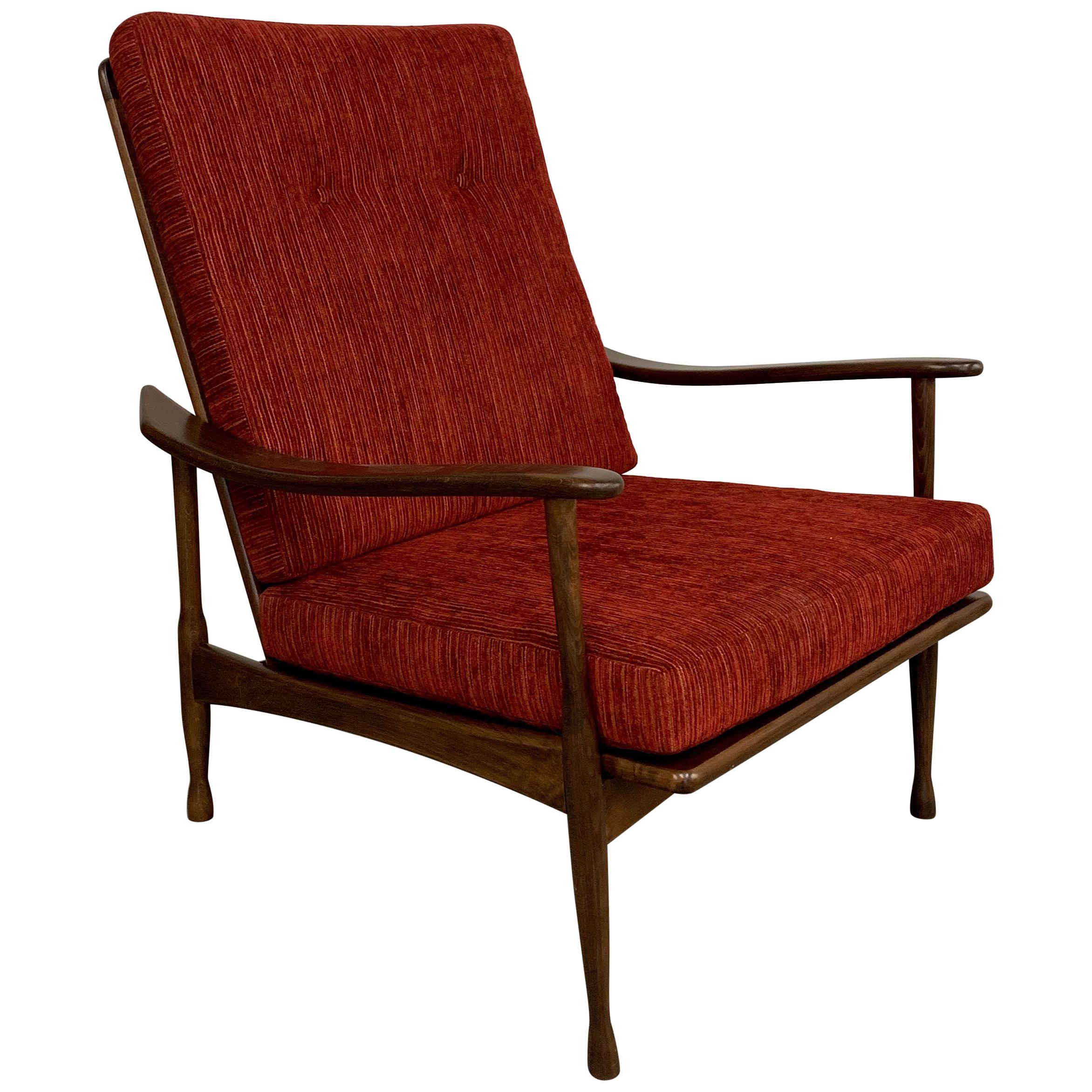 Danish Modern High Back Maple Lounge Chair at 1stDibs