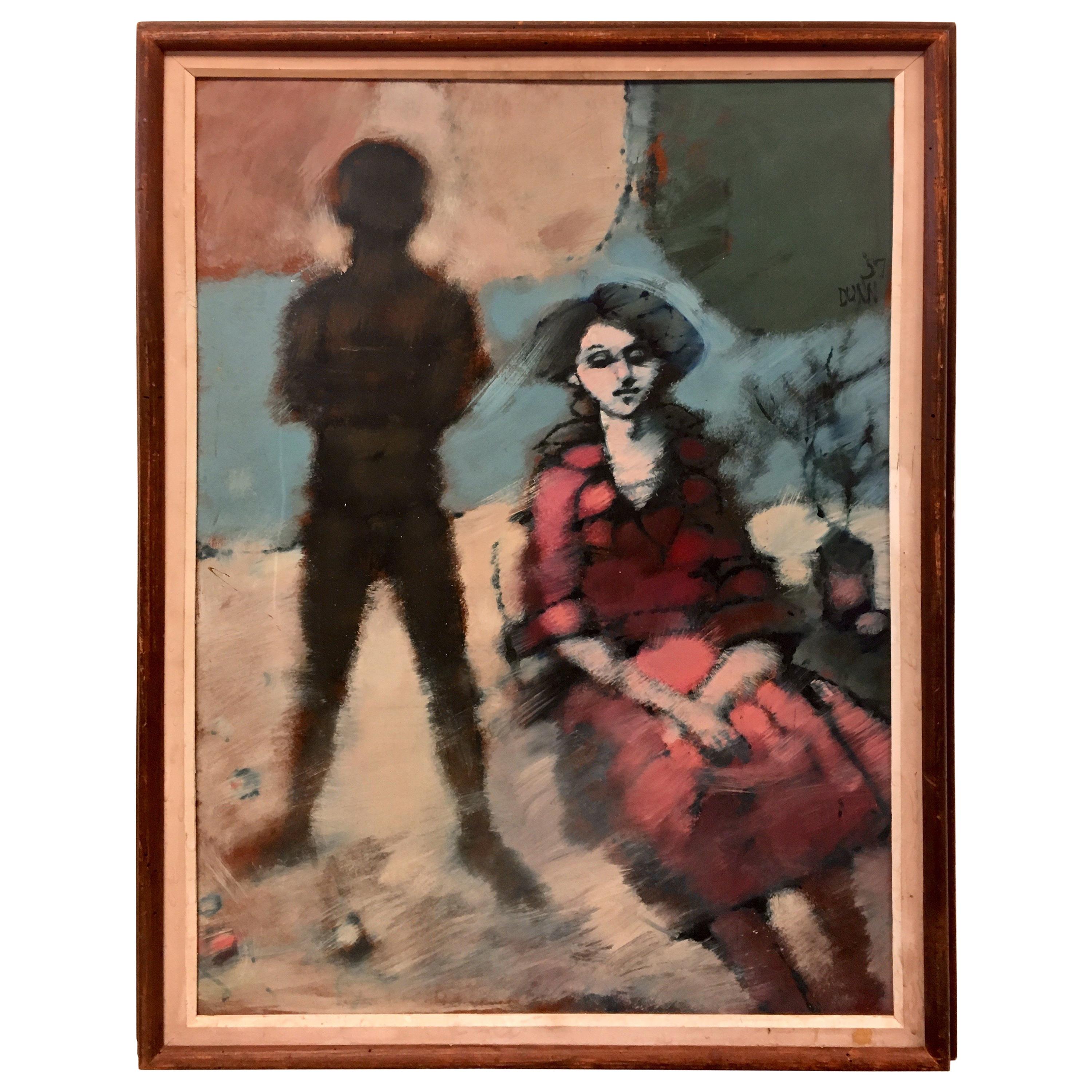 Original Mid-Century Modern Artist Signed Painting Dunn, 1957 at ...