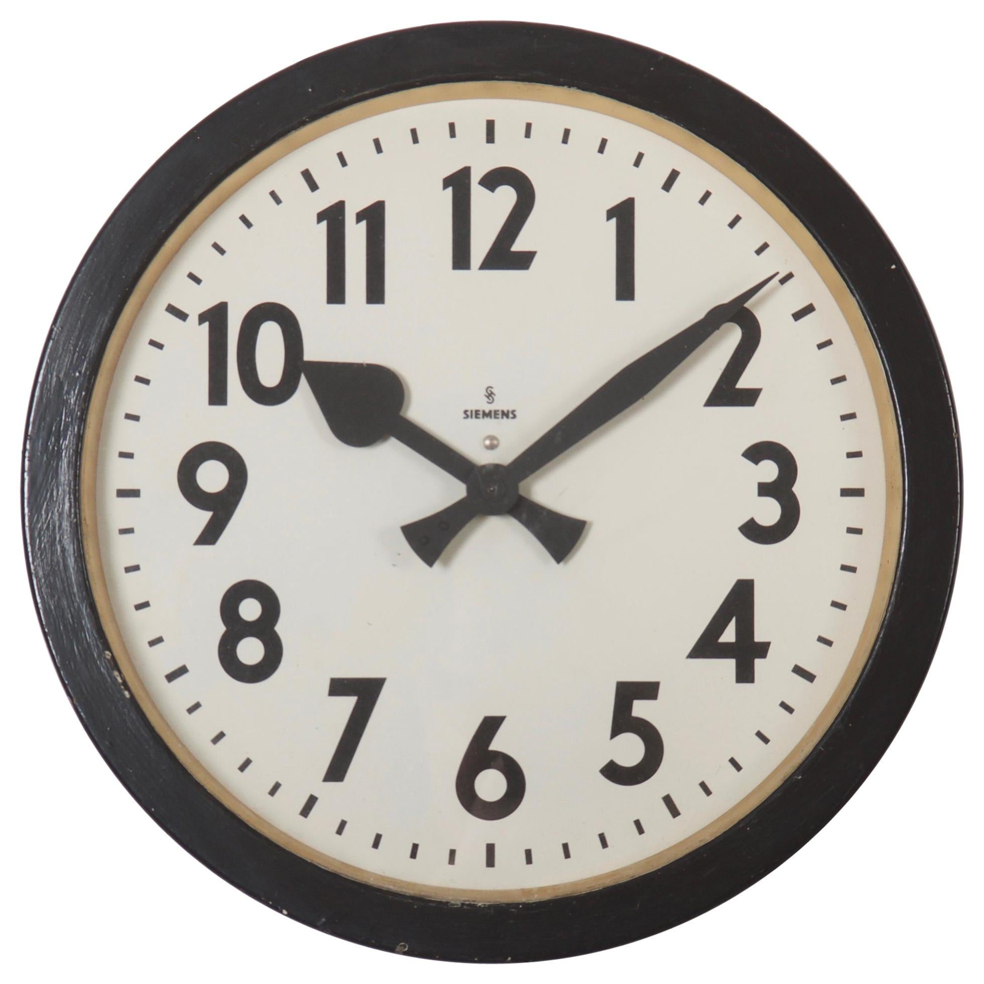 Siemens Industrial, Station or Factory Wall Clock at 1stDibs