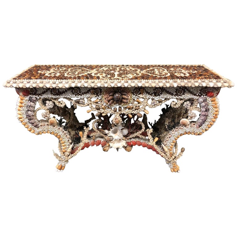 French Seashell Encrusted Console / Entry Table at 1stDibs | french ...