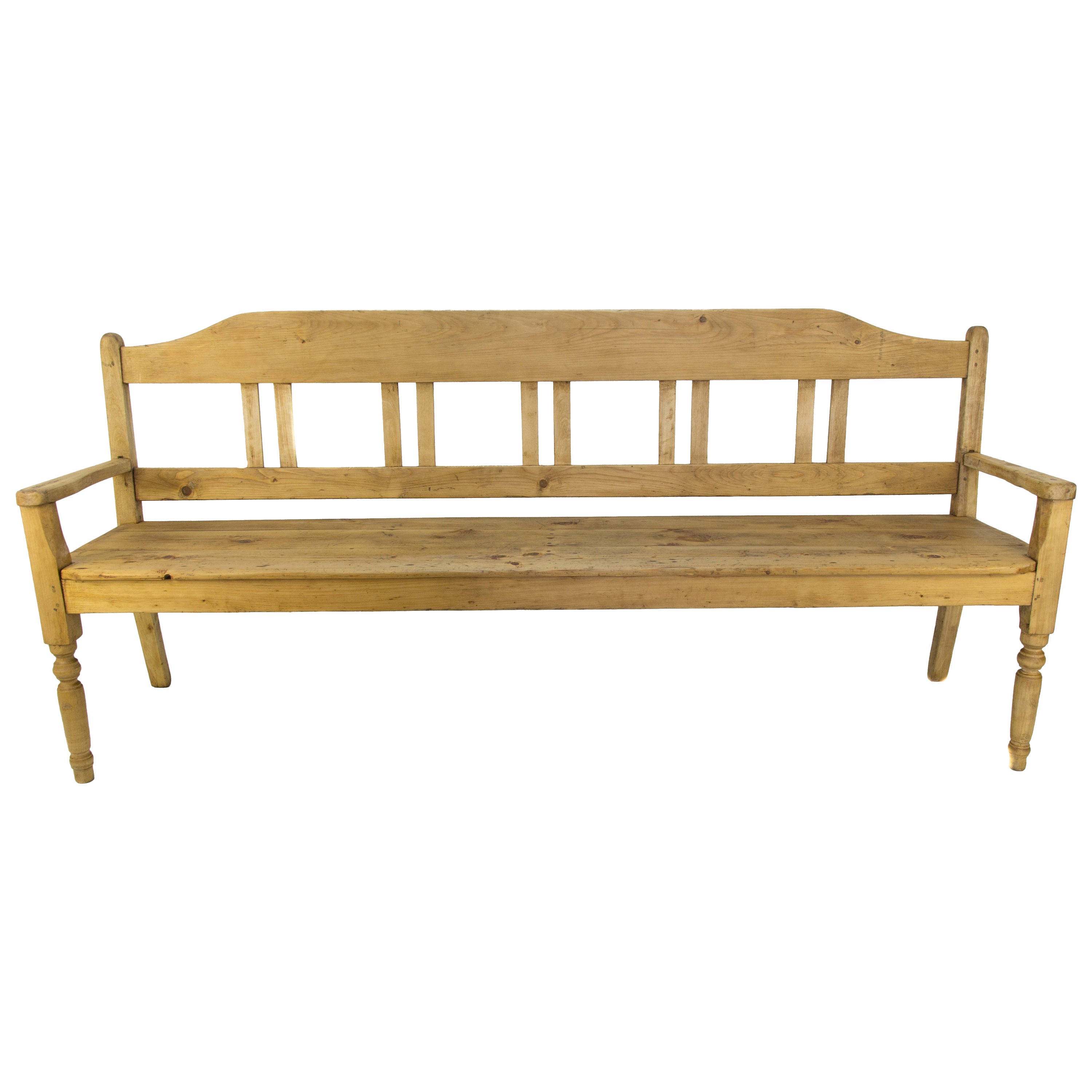 Rustic Country Pine Bench For Sale at 1stDibs