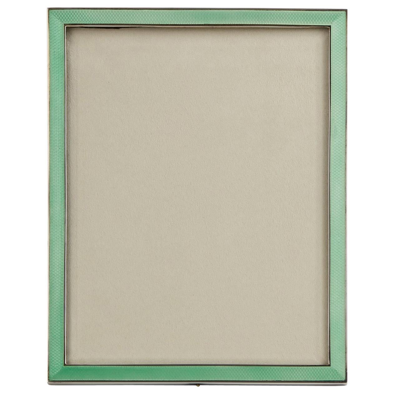 Large 20th Century Art Deco Silver and Enamel Photograph Frame, circa ...