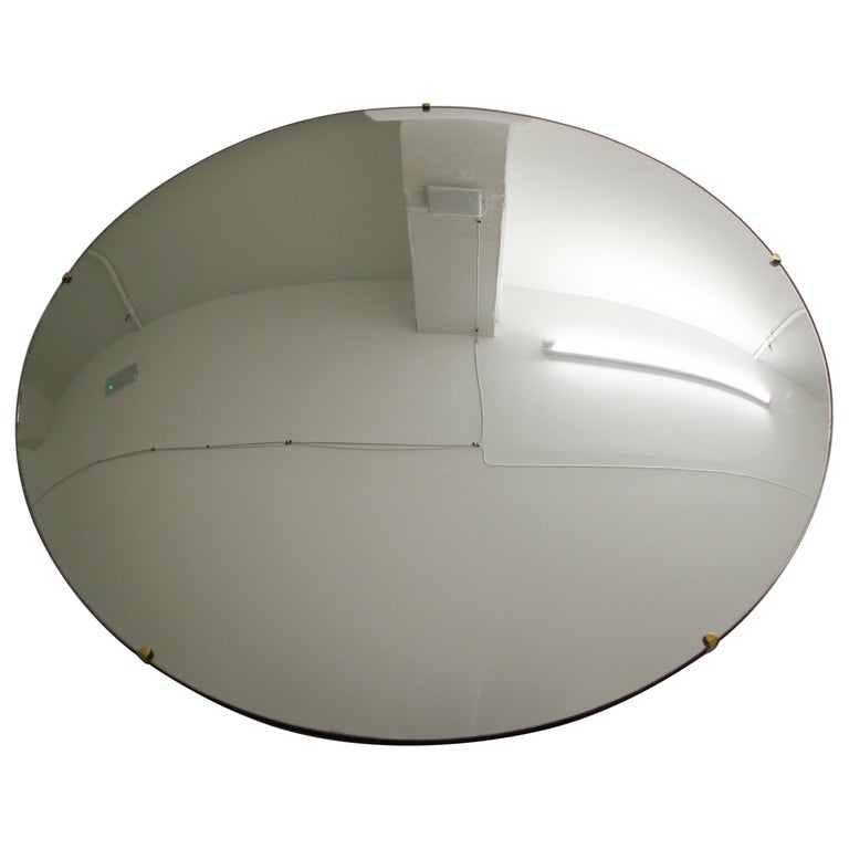 Orbis™ Round Convex Modern Handcrafted Frameless Mirror - Large at 1stDibs