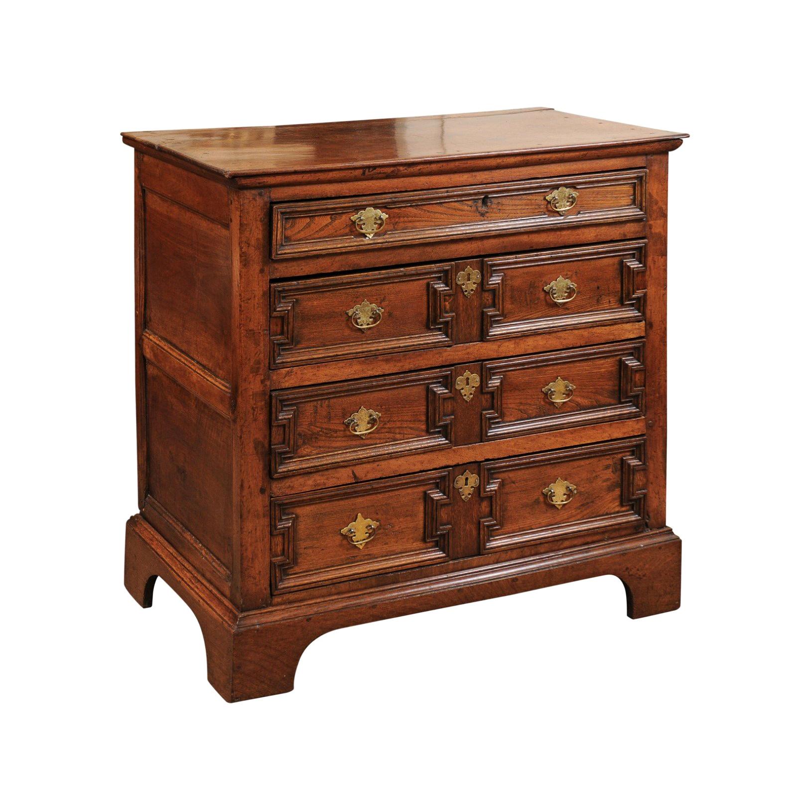Late 18th Century Colonial Teak Campaign Style Chest with 5 Drawers and ...