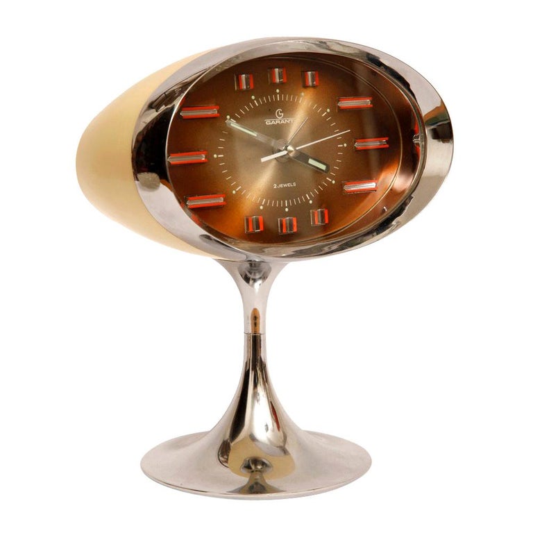 Japanese Space Age Alarm Clock Garant, Plastic and Chromed, 1970s For ...
