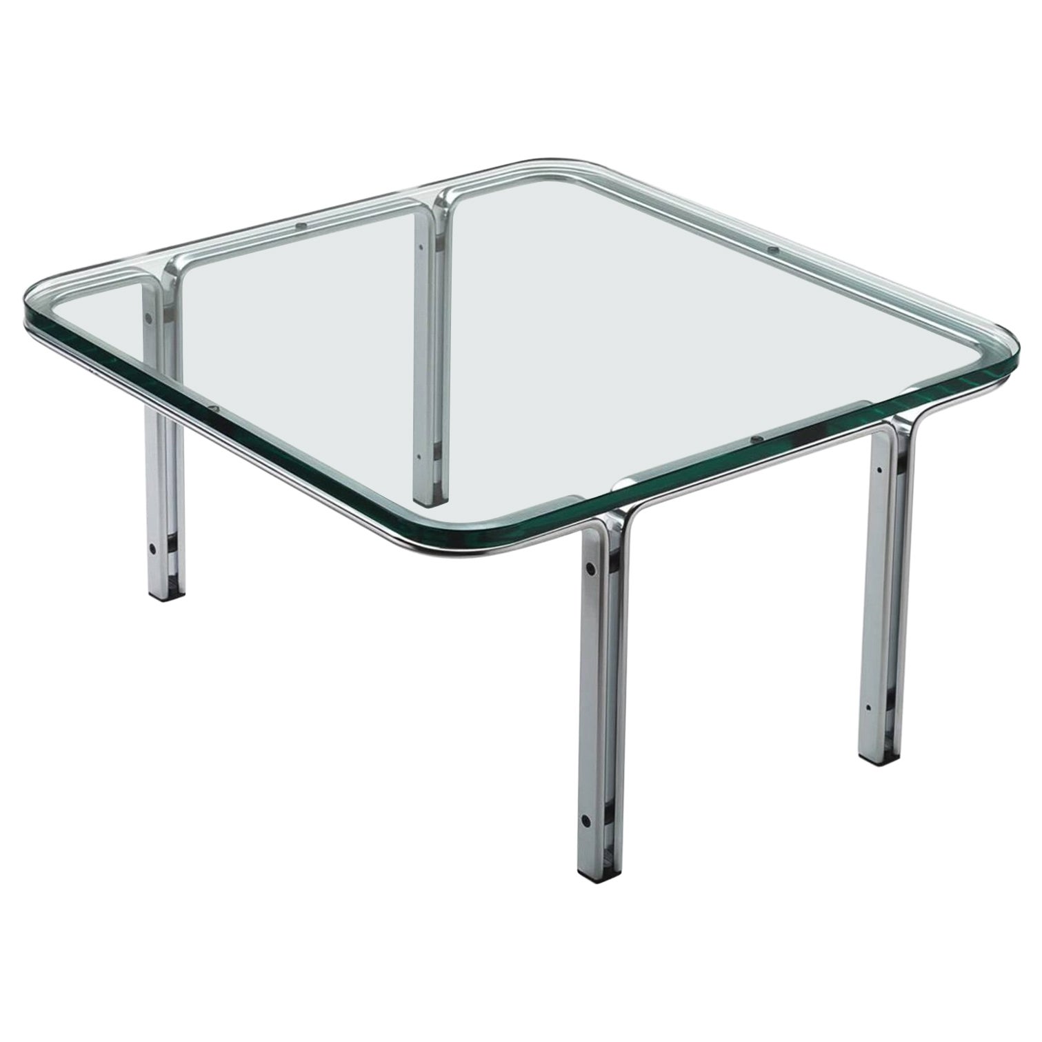 Large Dining Table, Horst Brüning, Glass and Steel by Kill ...