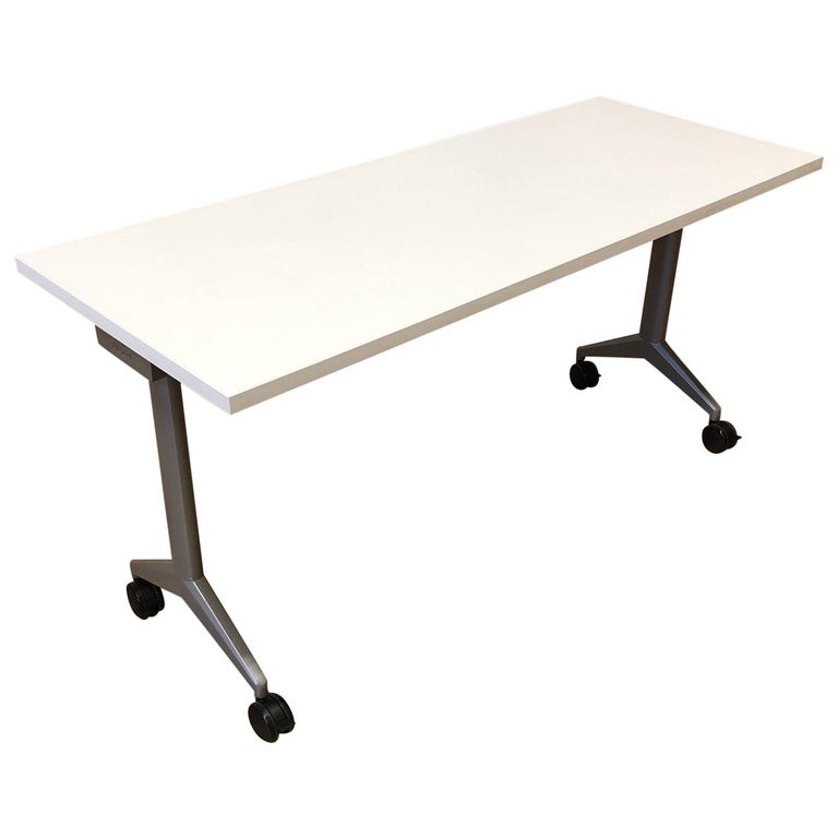 All Steel White Folding Aware Table For Sale at 1stDibs
