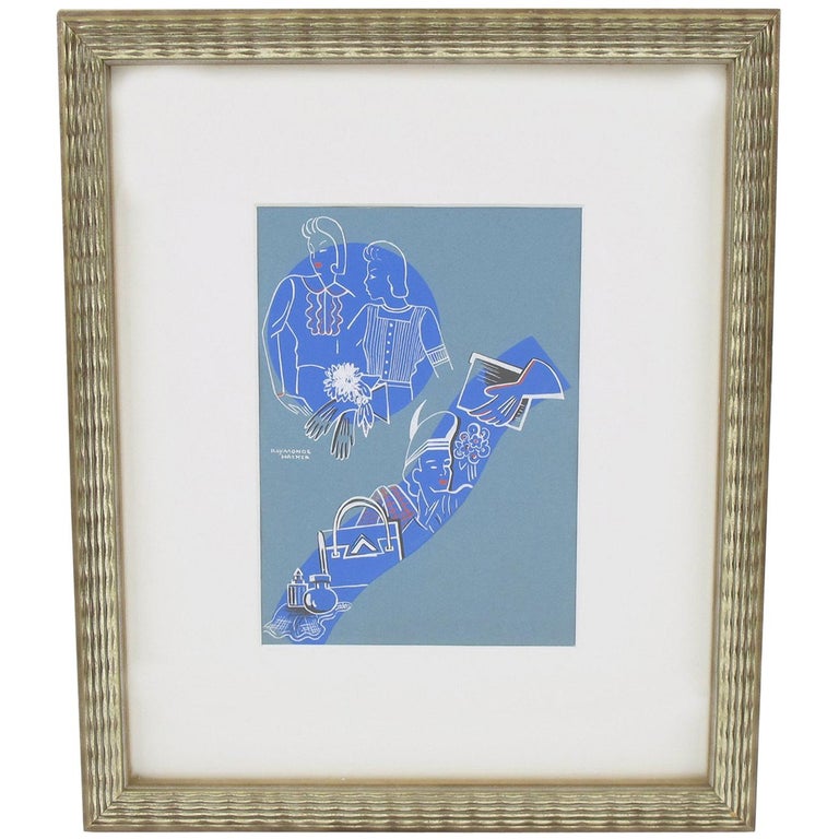 Raymonde Hacker French Art Deco Ink and Gouache Original Illustration ...