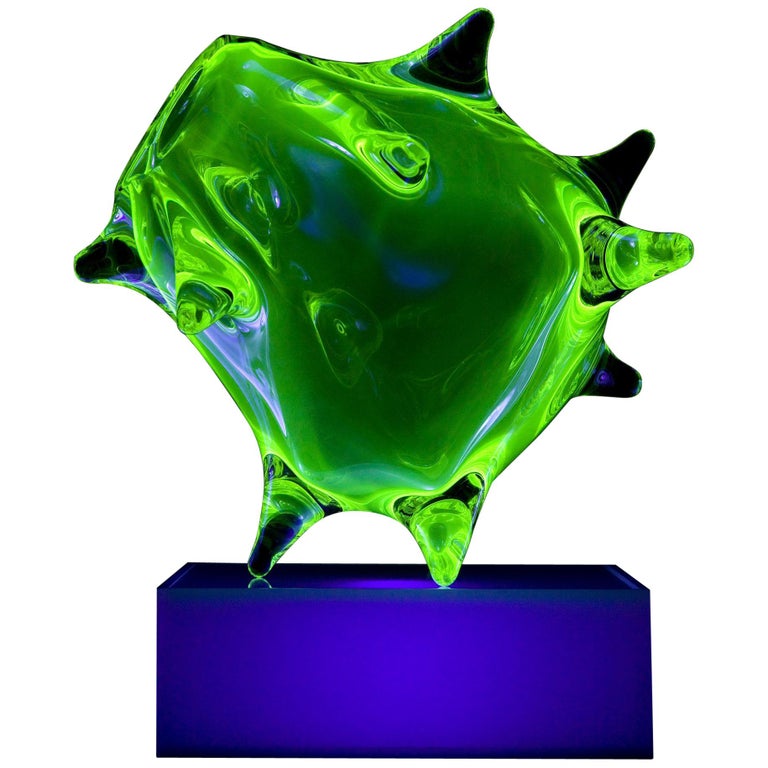 Sculptural Light in Fluorescent Hand Blown Glass by Jeff Zimmerman For ...