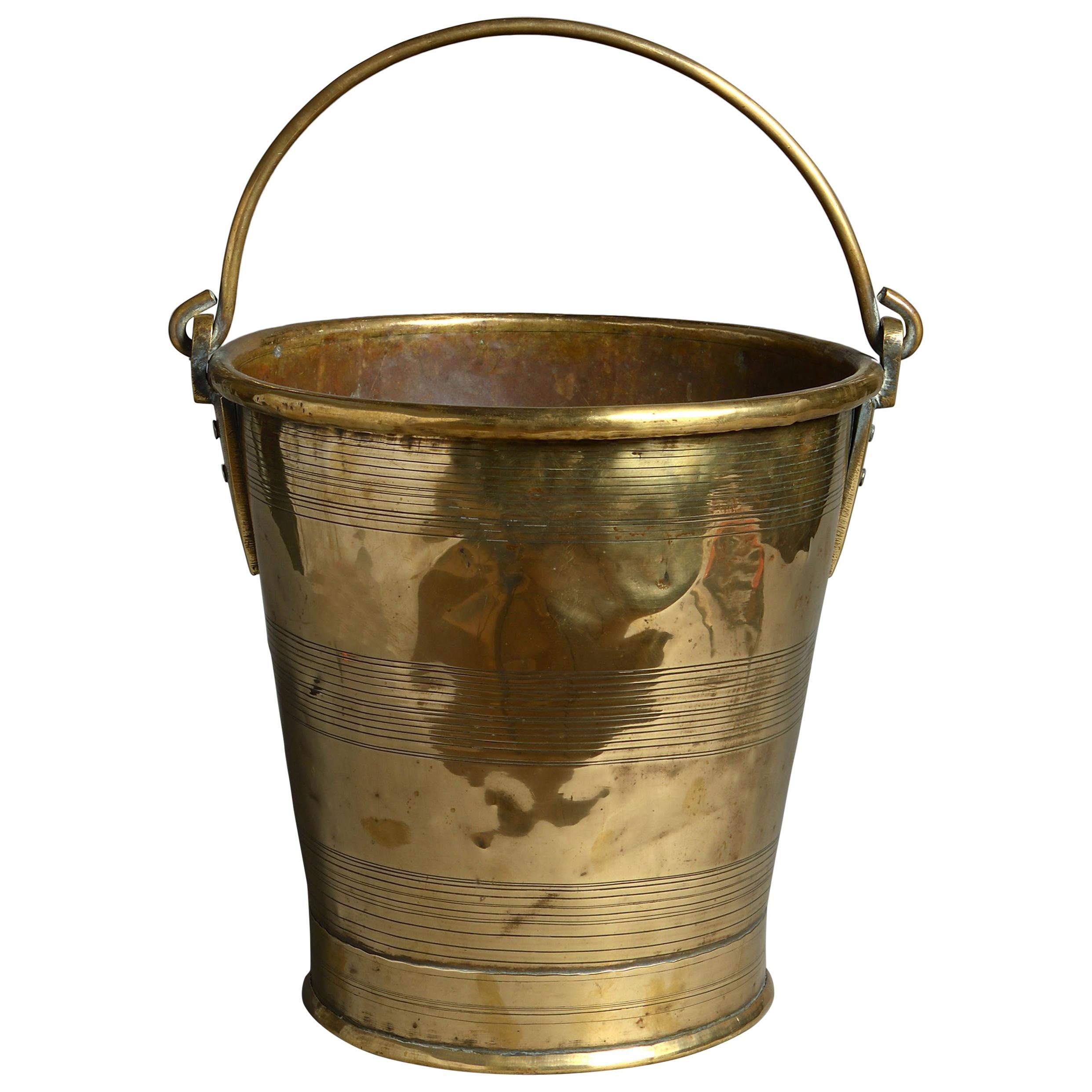 19th Century Turned Brass Fire Bucket at 1stDibs