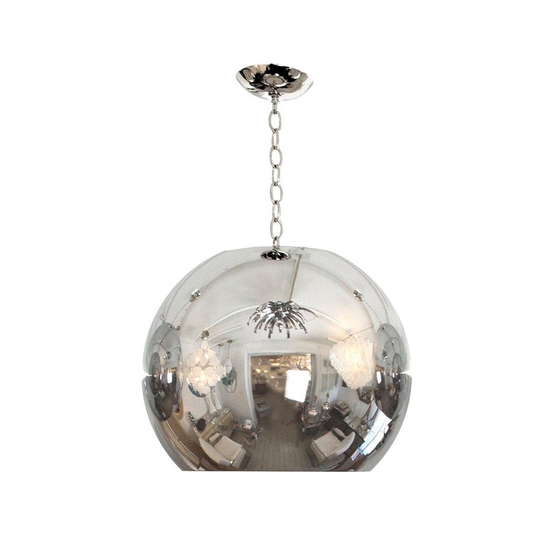 Large Spherical Chrome Pendant For Sale at 1stDibs
