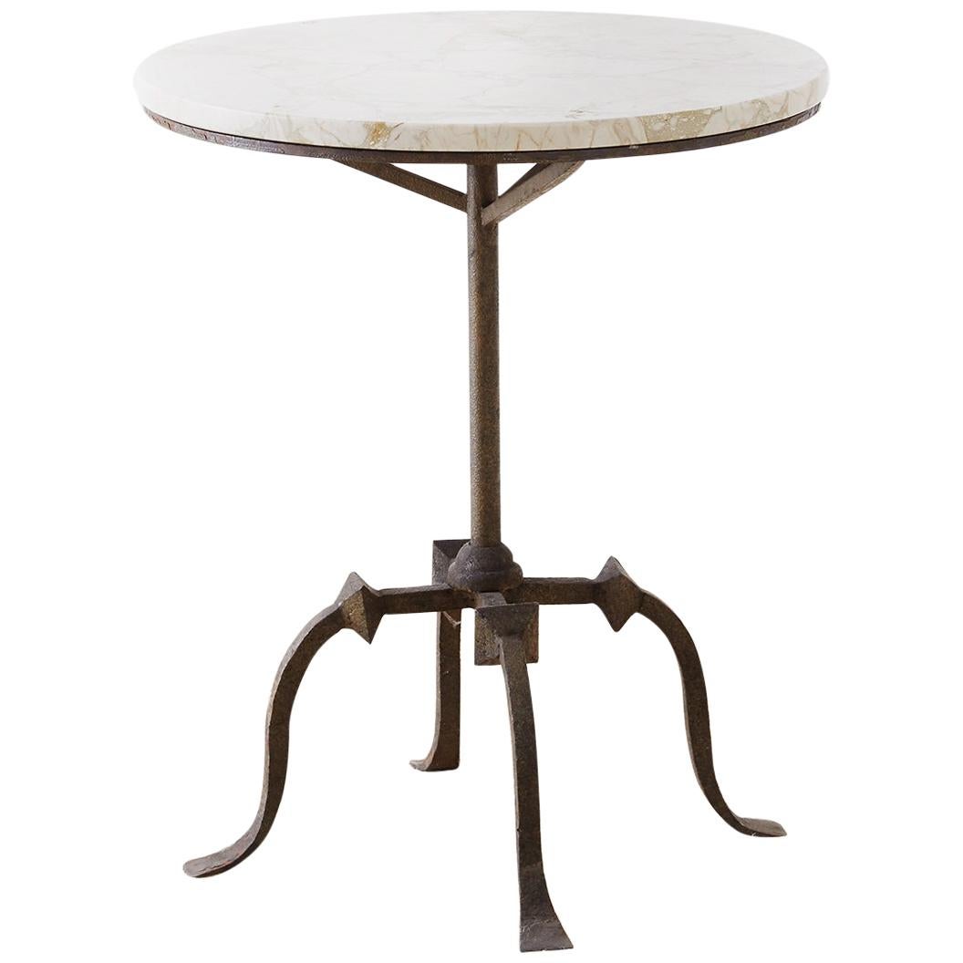 Gothic Revival Style Iron and Marble Drinks Table at 1stDibs
