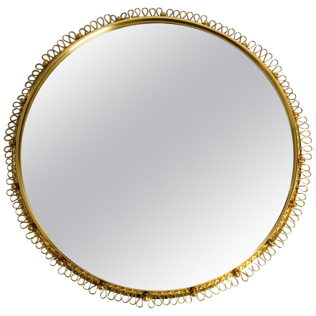Midcentury Large Heavy Brass Wall Mirror by Josef Frank for Svenskt ...
