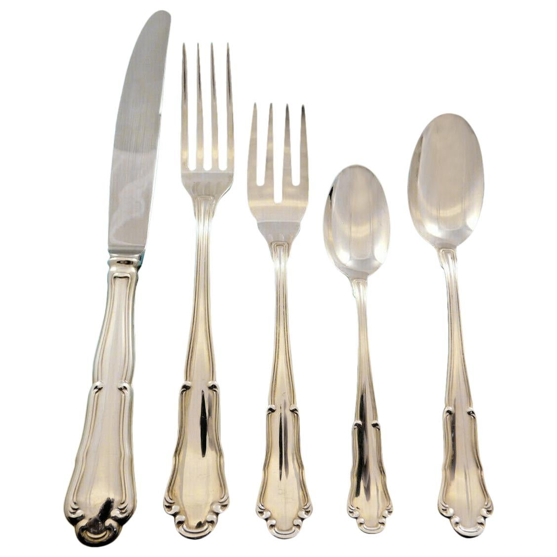 Barocco by Wallace Italy Sterling Silver Flatware Set Service Dinner 40 ...