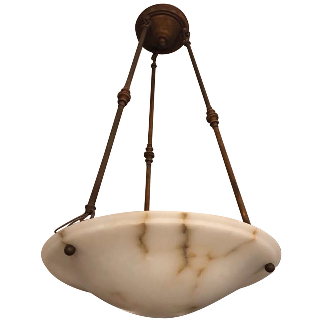 Alabaster Pendant Light Fixture For Sale at 1stDibs