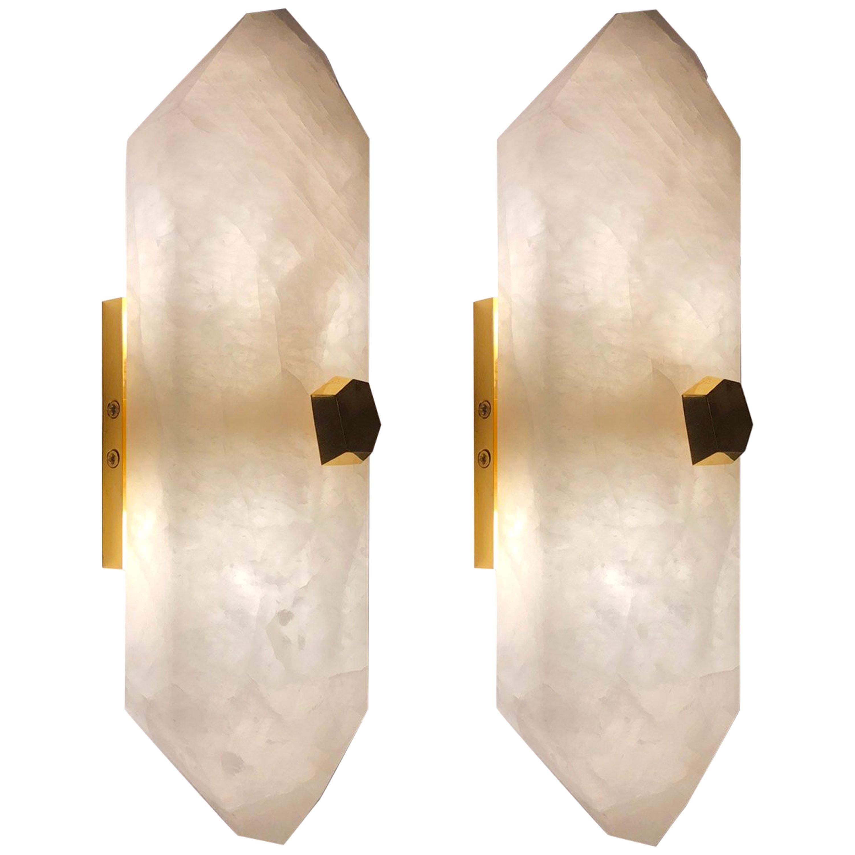 Diamond Form Rock Crystal Sconce by Phoenix at 1stDibs