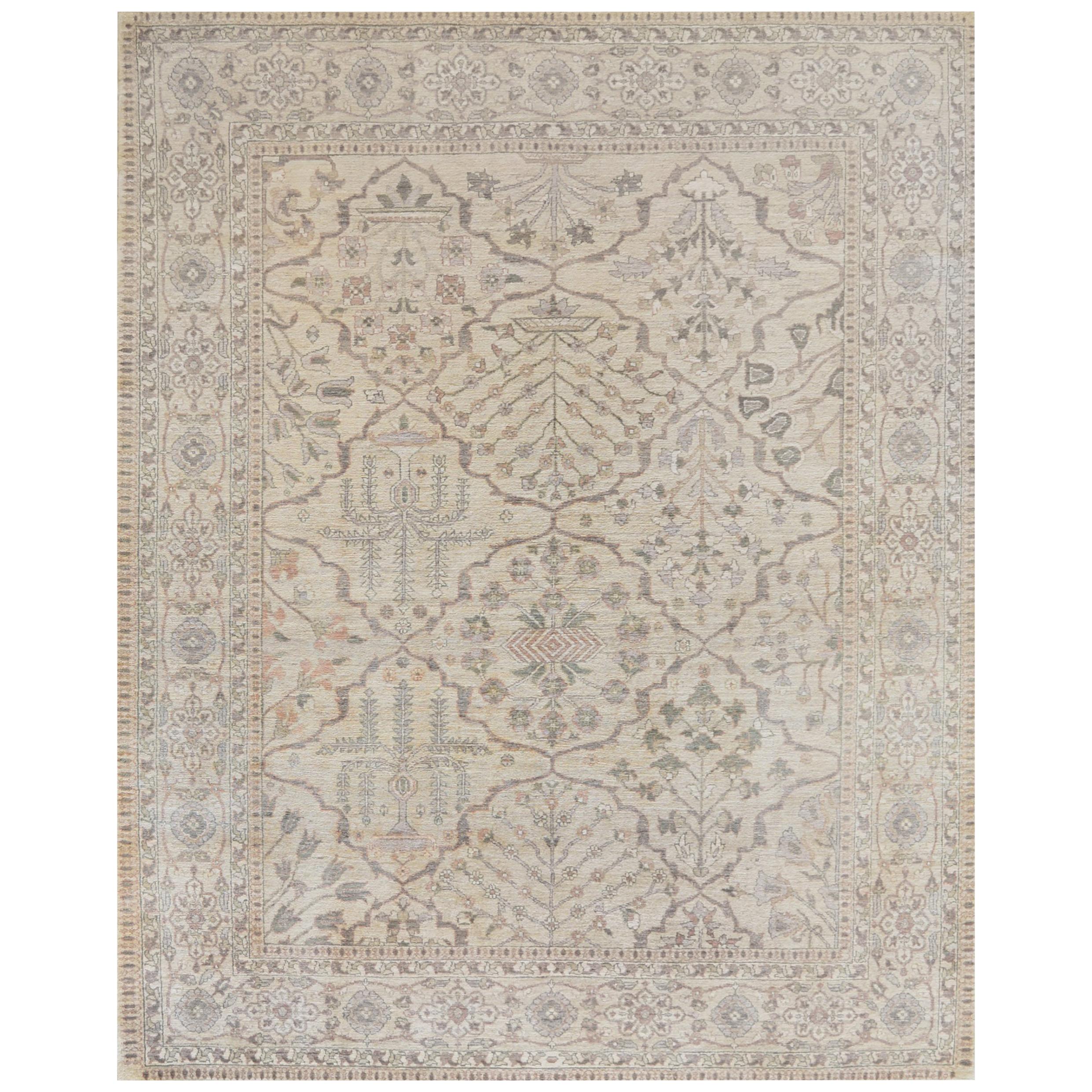 Transitional Handwoven Agra Rug For Sale at 1stDibs
