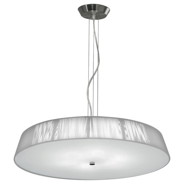Leucos Lilith S 70 Pendant Light in White and Brushed Nickel by Design ...