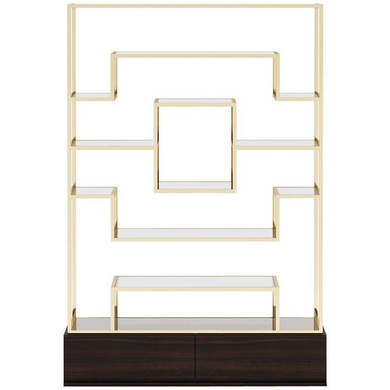 Centre Frame Shelf in Gold Finish at 1stDibs