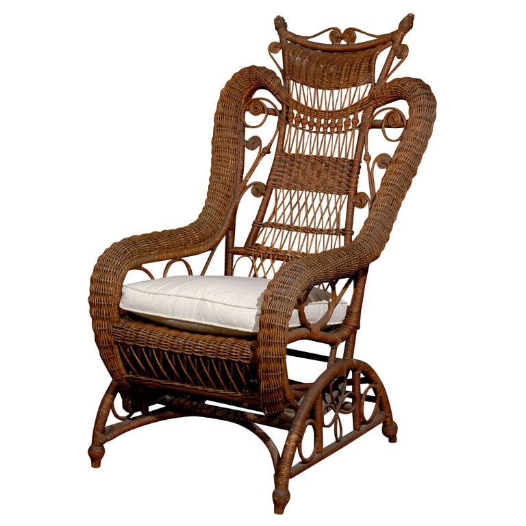 19th Century Heywood Wakefield Wicker Platform Rocker at 1stDibs