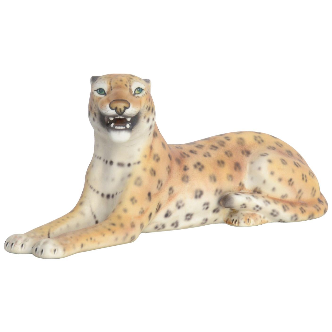 Leopard Sculpture in Gold Finish at 1stDibs