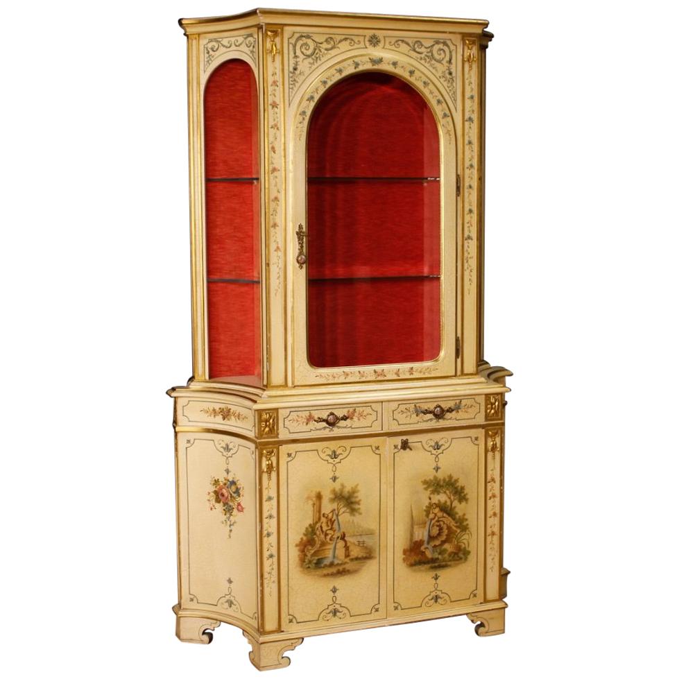 20th Century Lacquered, Painted, Giltwood Italian Display Cabinet, 1960 ...