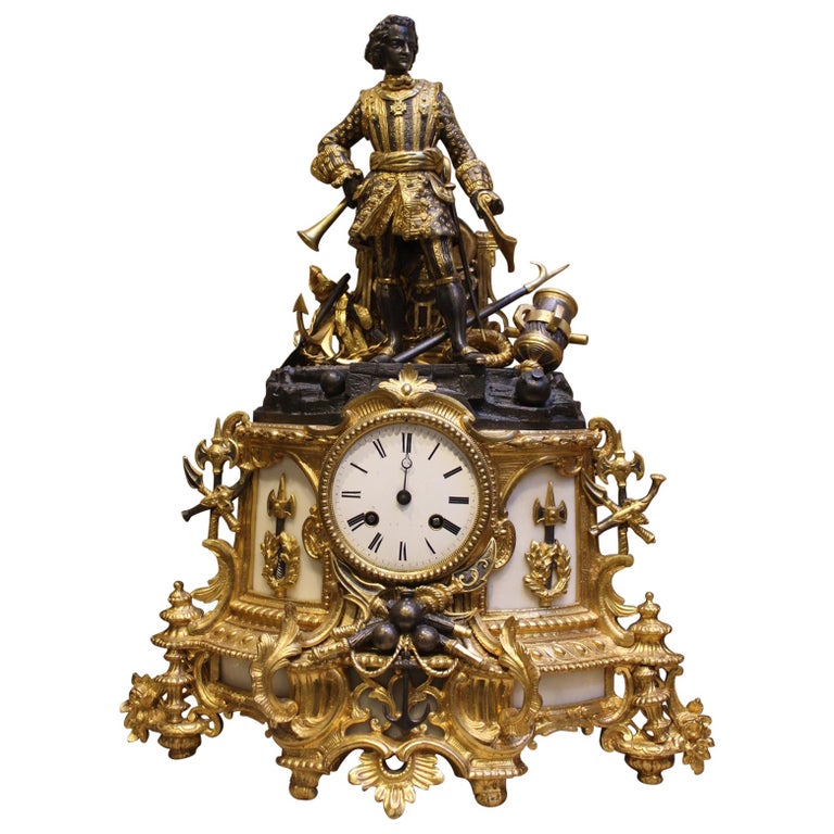 19th Century, Stamped Baschet Baullier, Paris Clock For Sale at 1stDibs