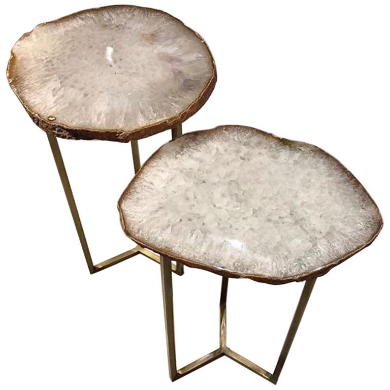 Unique Agate Stone Side Coffee Tables at 1stDibs