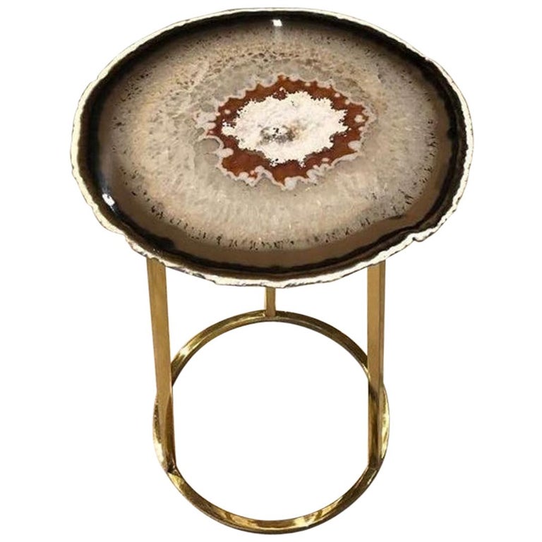 Agate Stone Side Coffee Table at 1stDibs