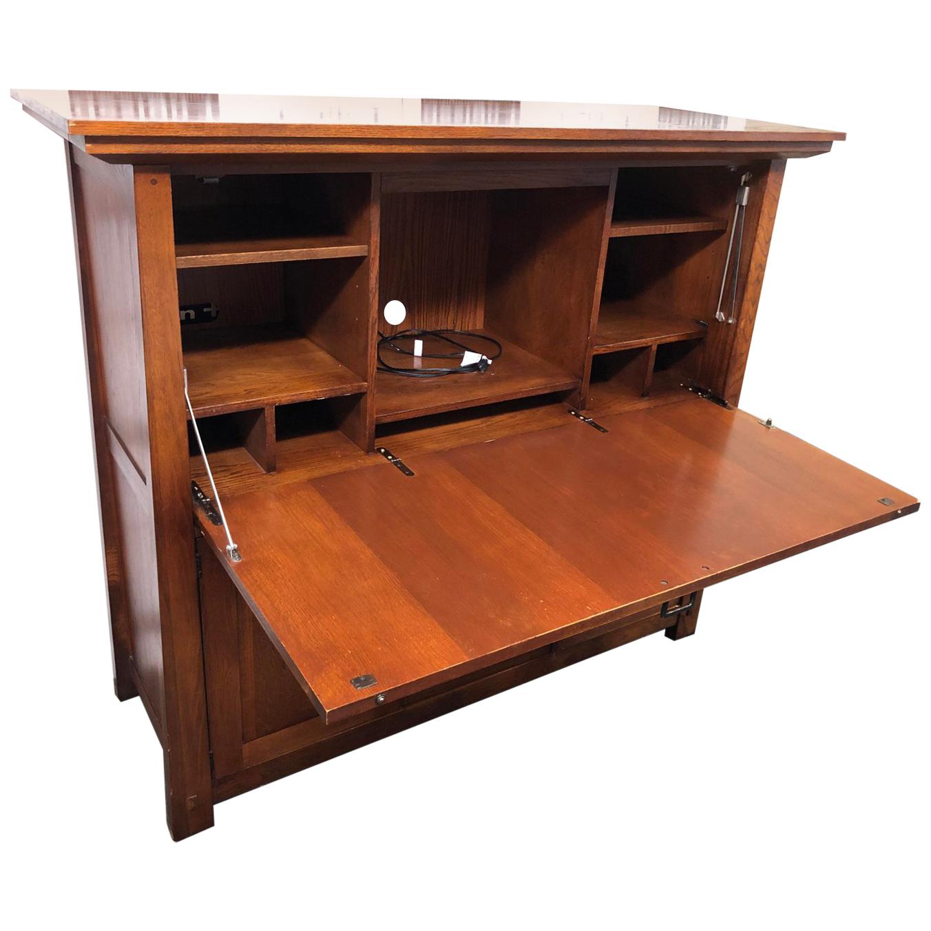 Mission Style Drop Front Secretary For Sale at 1stDibs