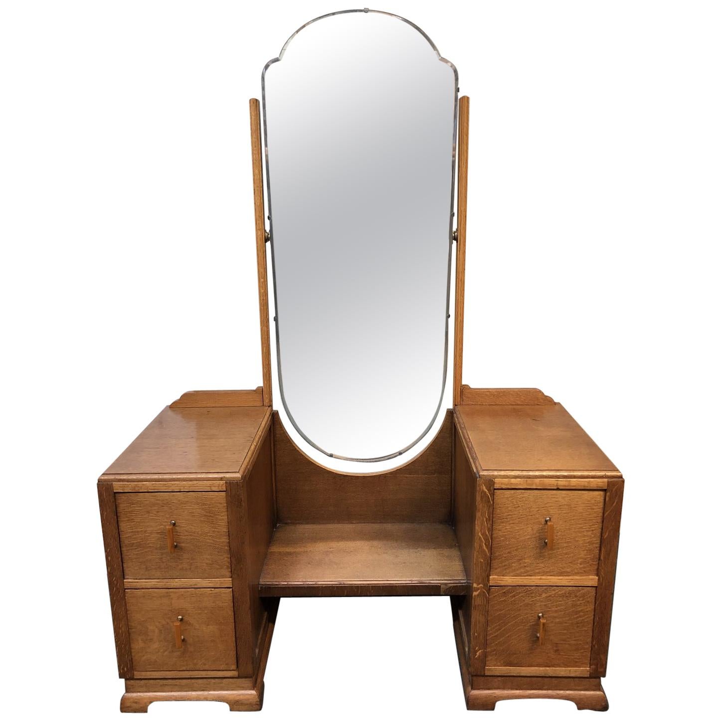 1930s Antique Vanity With Mirror