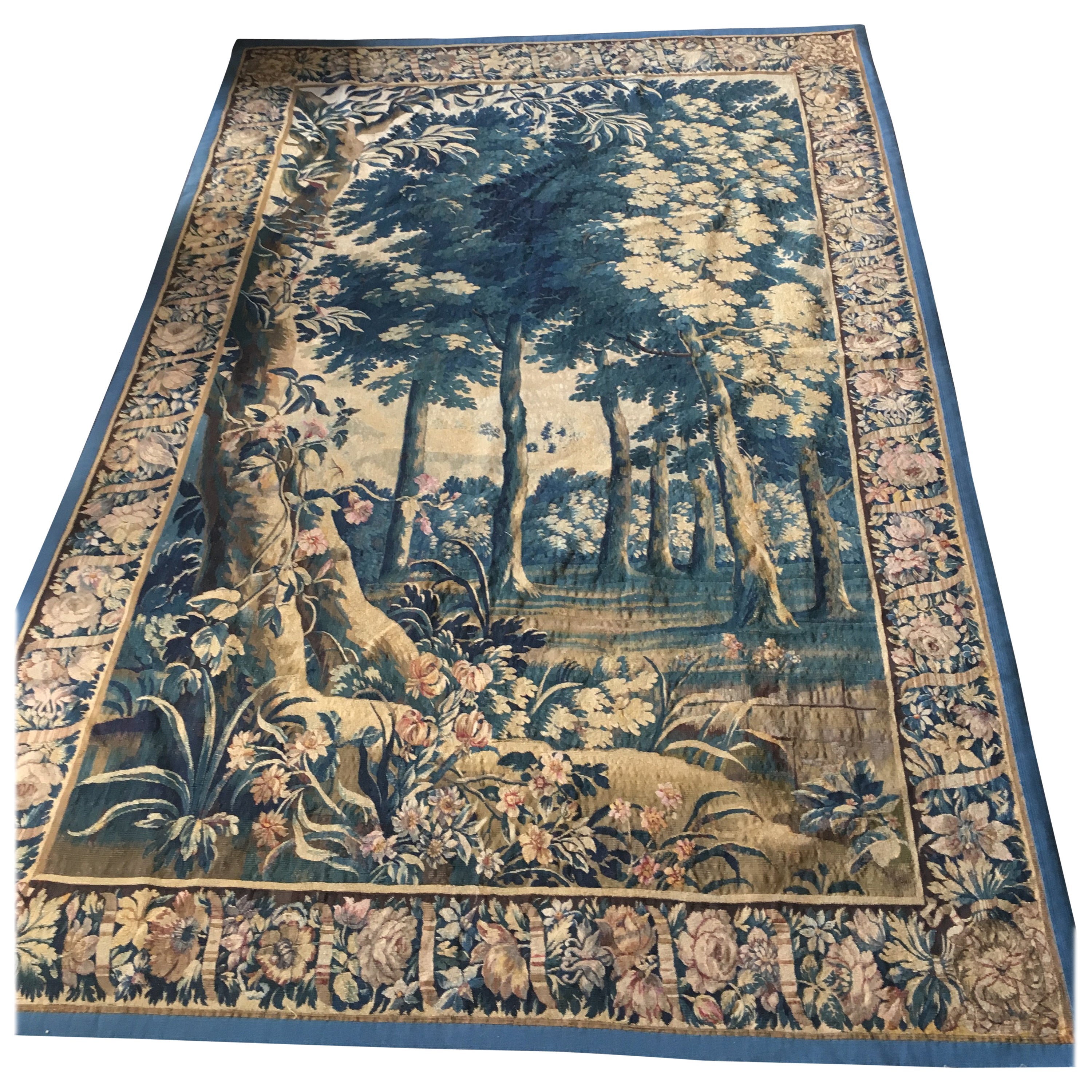 Antique Original 18th Century Flemish Tapestry Folding Screen, circa ...