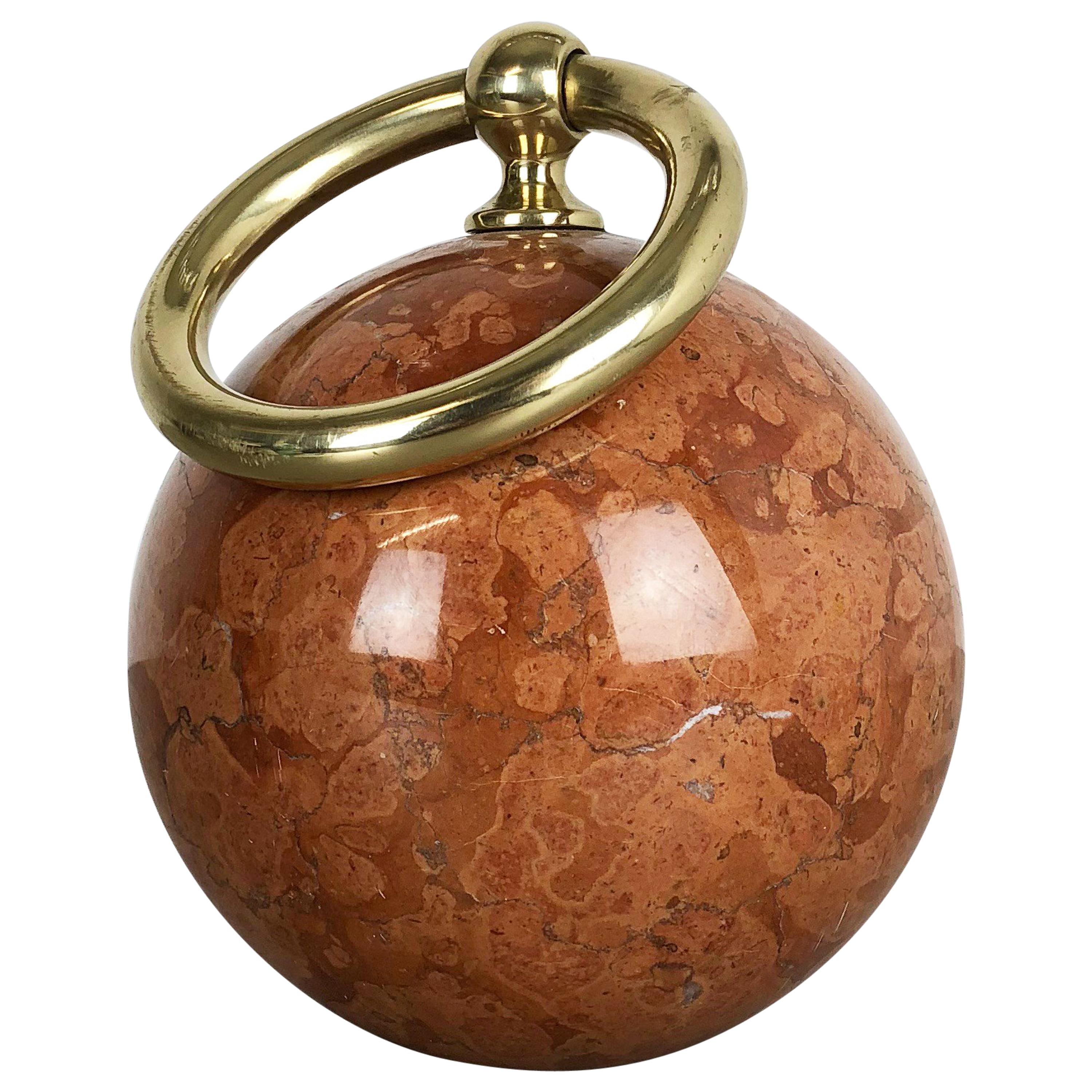 Original Hollywood Regency Red Solid Marble Door Stopper Object, Italy ...