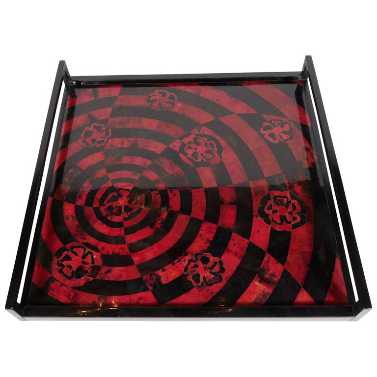 Organic Modern Mosaic Tray in Lacquered Pen Shell For Sale at 1stDibs