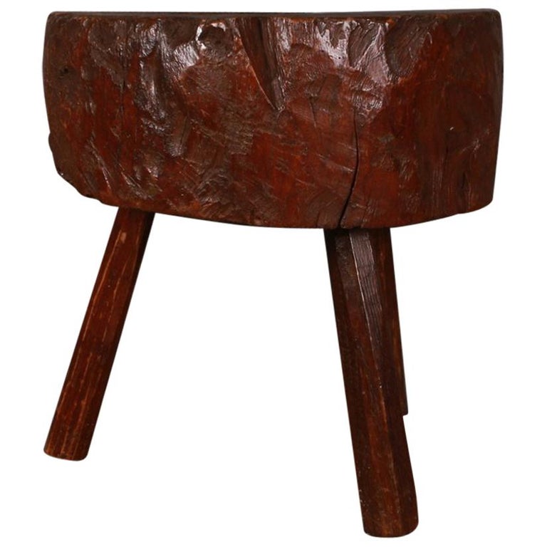 Rustic French Oak Side Table at 1stDibs