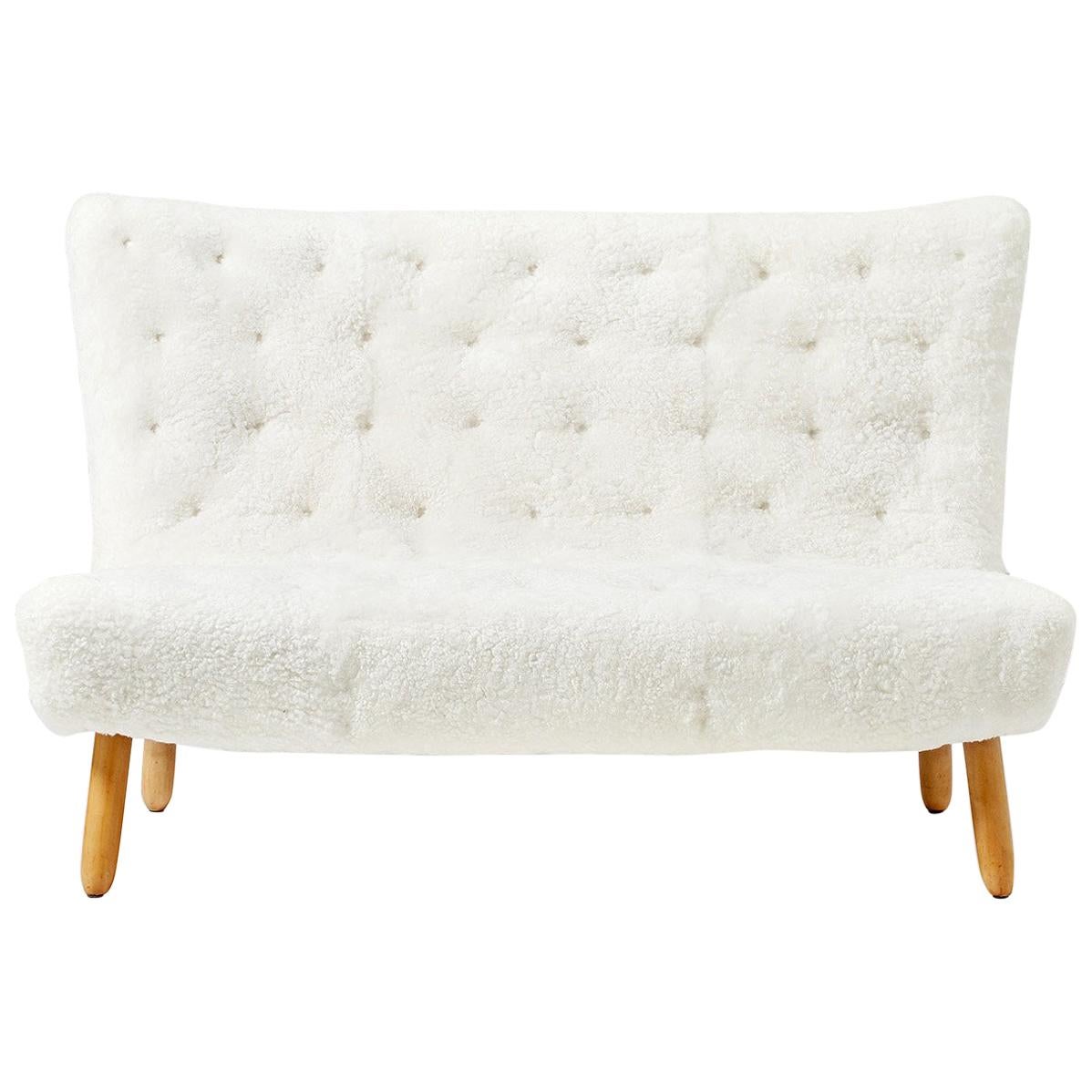 Philip Arctander Sheepskin Clam Sofa, 1950s at 1stDibs | sofa clam