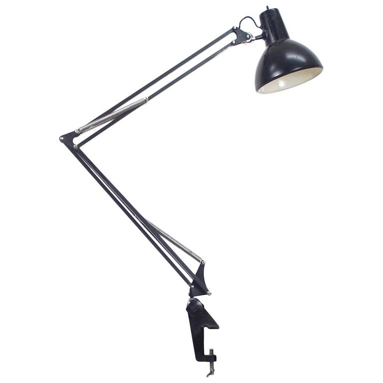 1960s Black Architect Table Mounting Lamp by Fase For Sale at 1stDibs