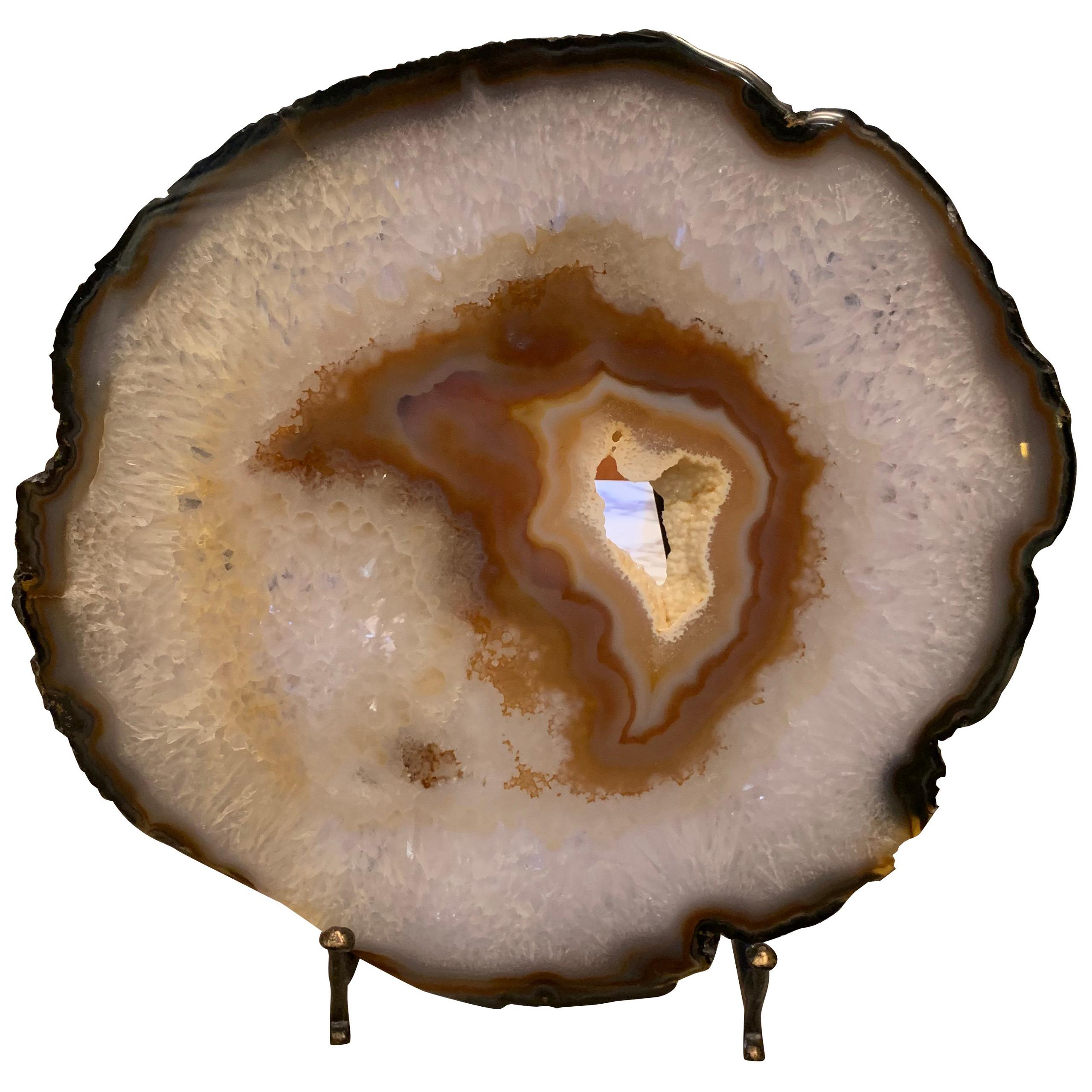 Large Agate Slice Sculpture, Brazil, Contemporary at 1stDibs