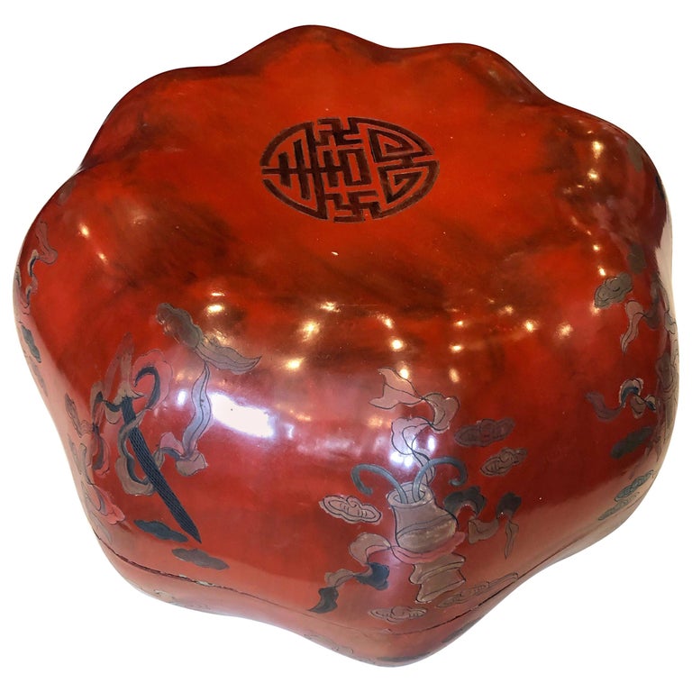 Chinese Red Lacquered Gift Box at 1stDibs