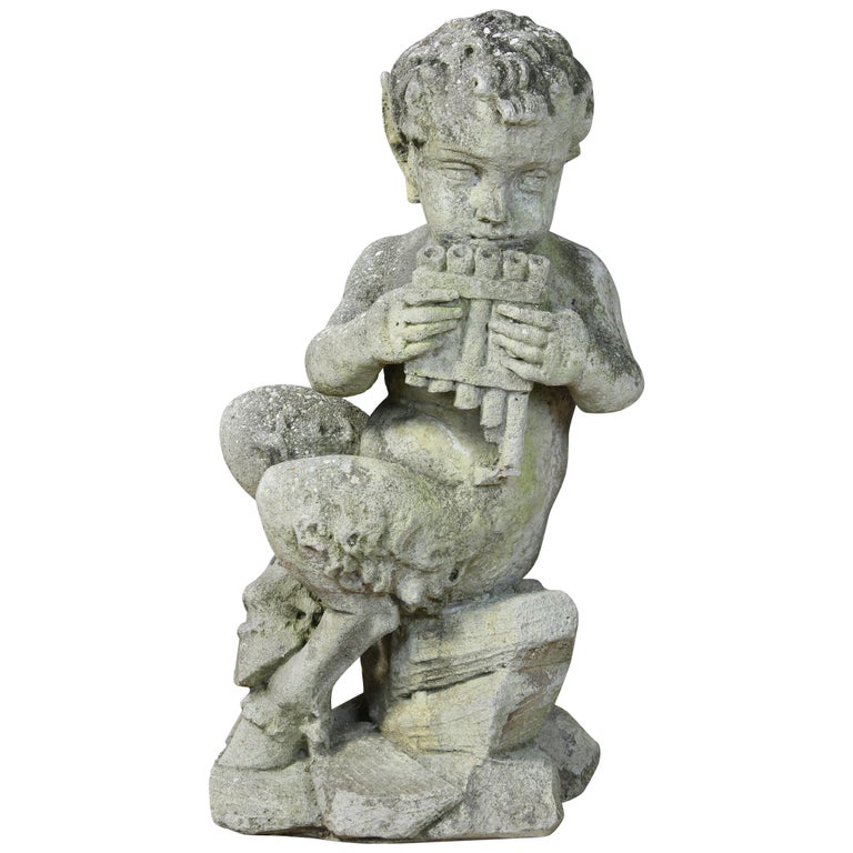 Large Cast Stone Garden Statue of Pan at 1stDibs | pan garden statue ...