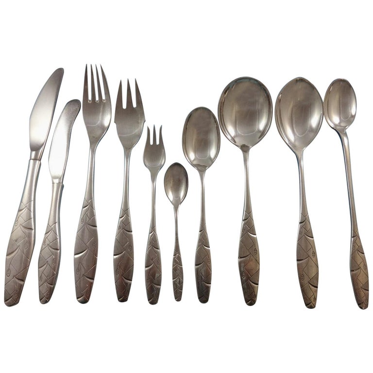 Diamant by A. Dragsted Danish Sterling Silver Flatware Set 117 Pcs ...